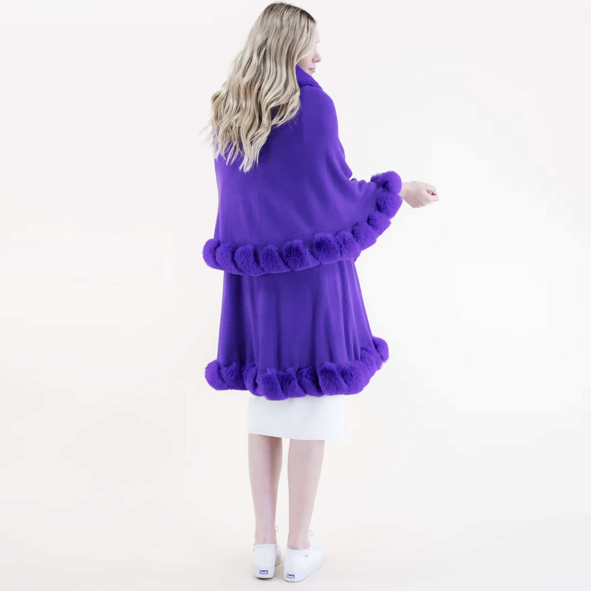 Fur PURPLE Double Layer Cape Wedding Bridal Cape Party Shawl - Etsy