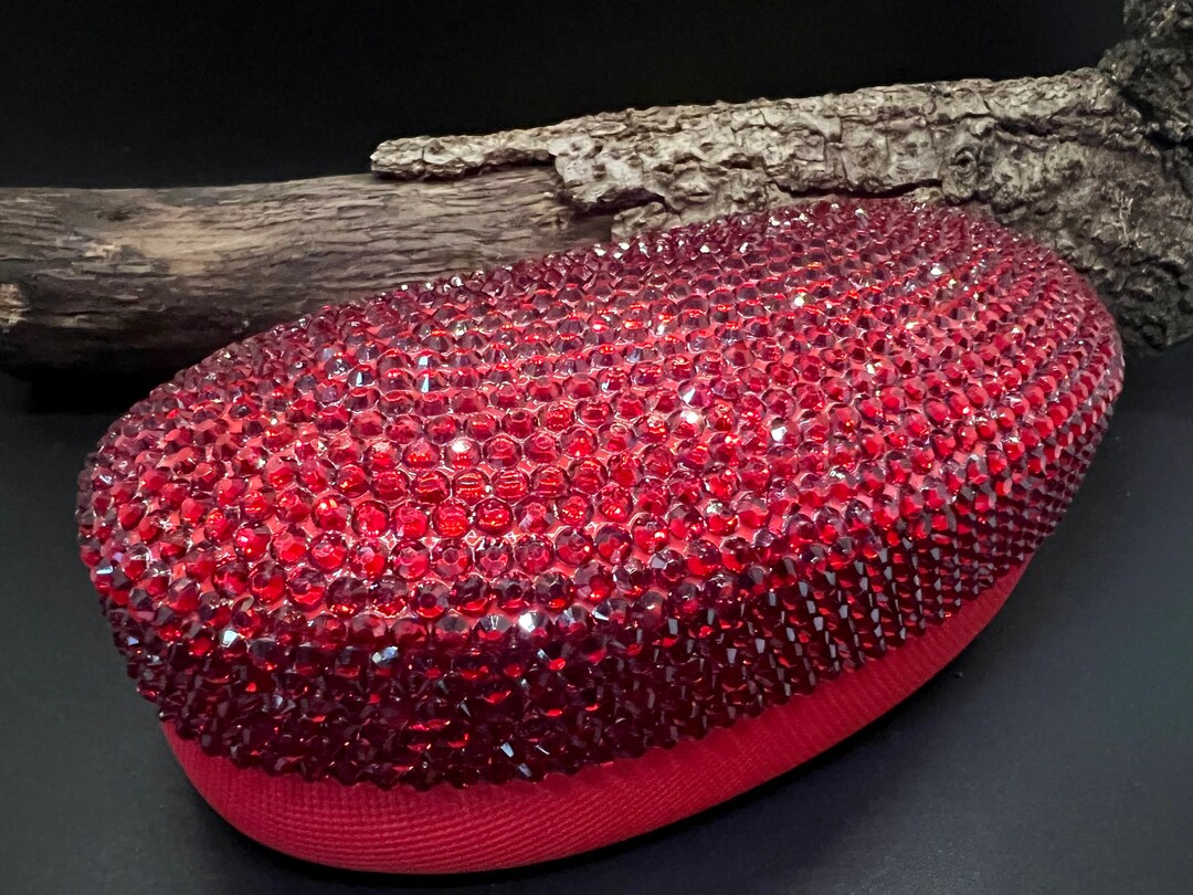 Beautiful Red Acrylic Rhinestone Glasses Case. Bling Diamond Glasses ...