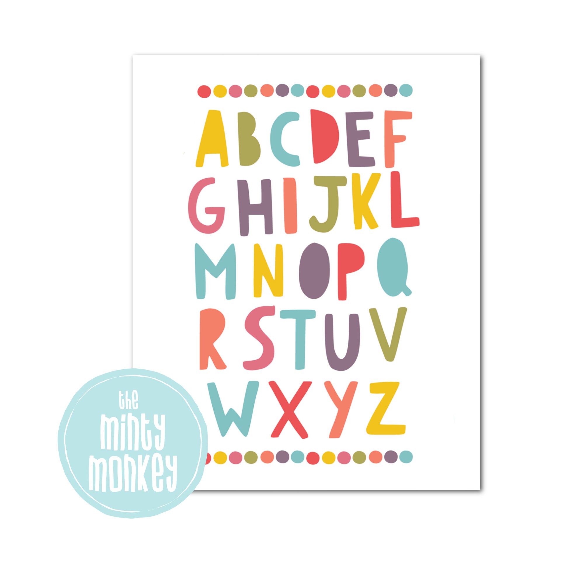 Alphabet Poster Printable, Nursery Artwork, ABC Poster for Classroom ...