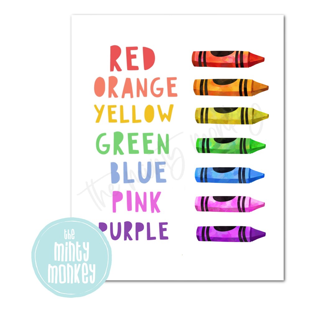 Classroom Printable, Color Crayons, Educational Printables for ...