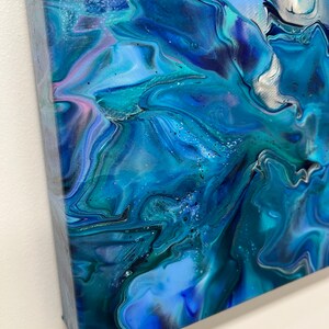 Aqua Splash, Acrylic Pour Painting, Original Fluid Art, Ocean Inspired ...