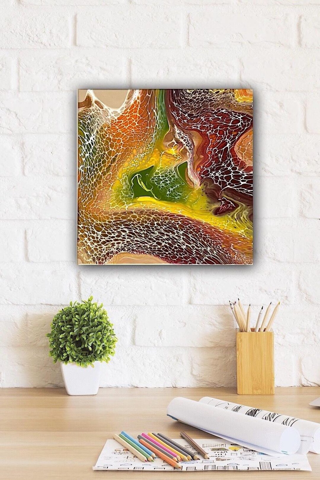 Autumn’s Pulse - Acrylic Pour Painting |original Fluid Art | Handmade ...