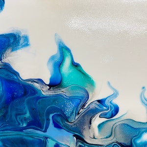 Aqua Splash, Acrylic Pour Painting, Original Fluid Art, Ocean Inspired ...