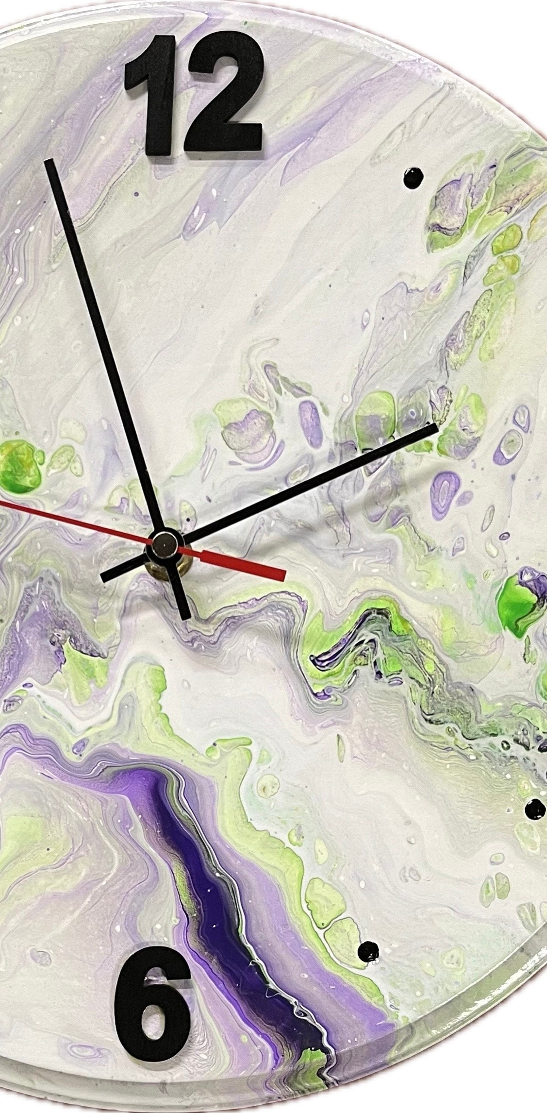 Unique Wall Clocks,acrylic Pour Clocks,wooden Base Clocks,round Clocks ...