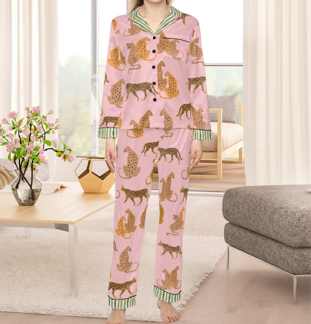 Leopard Pajamas, Leopard Print Pajamas, Cute Pajamas, Womens Pajama Set ...