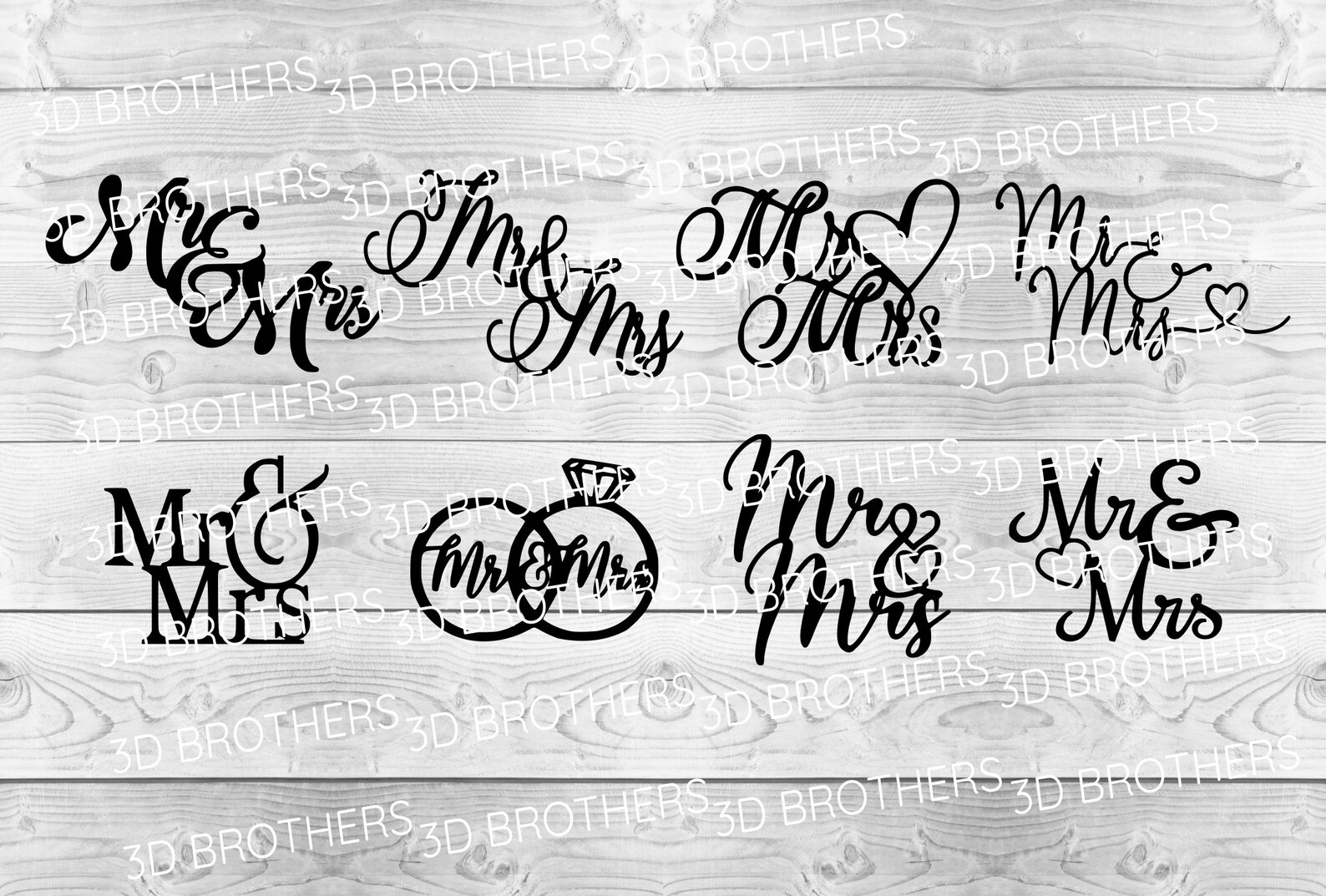 Mr And Mrs Bundle Cake Topper Svg Cake Topper Laser Cut Etsy