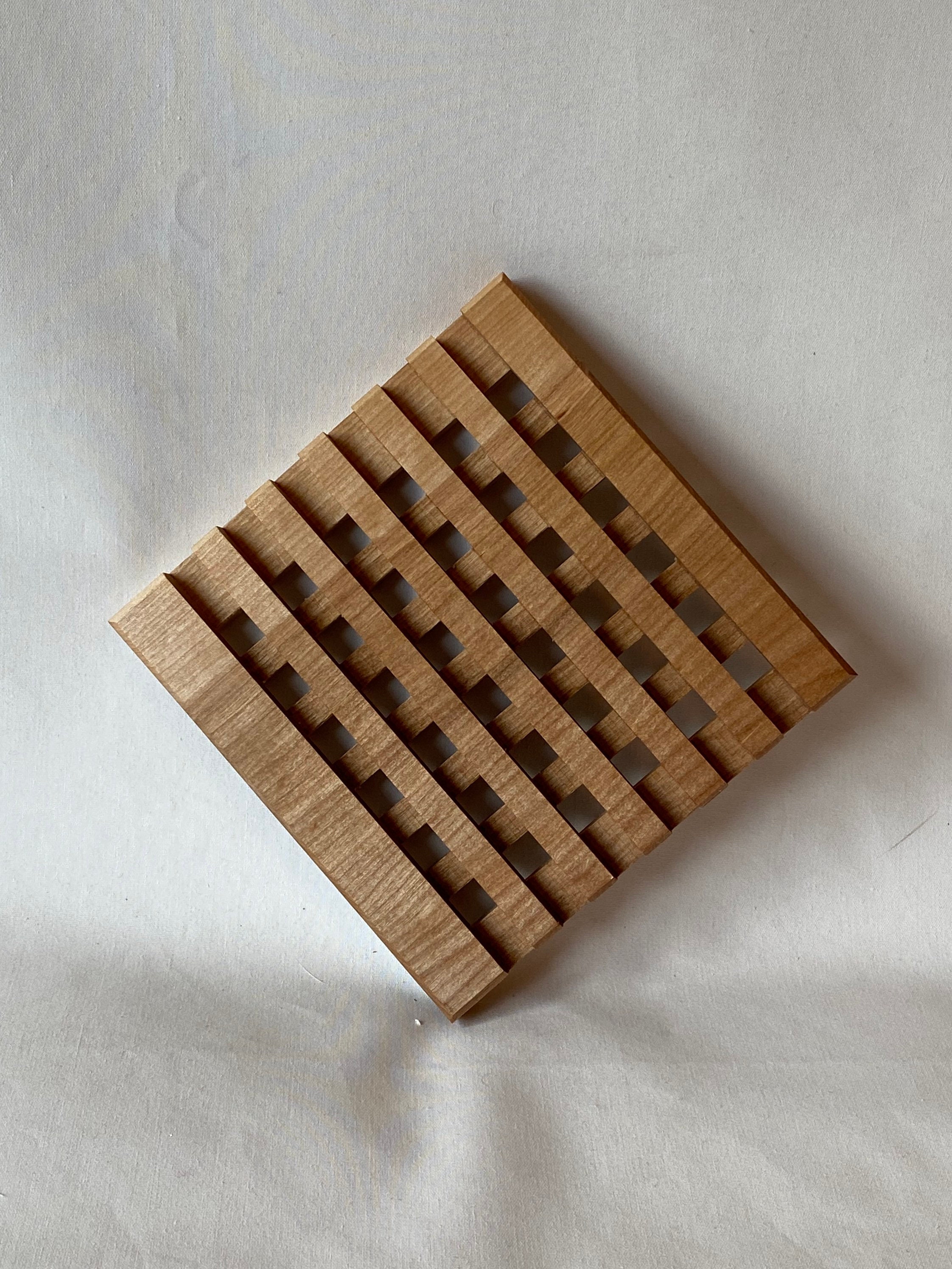 Handmade Wood Trivet 7.5 Square Waffle Hardwood Hot Plate - Etsy