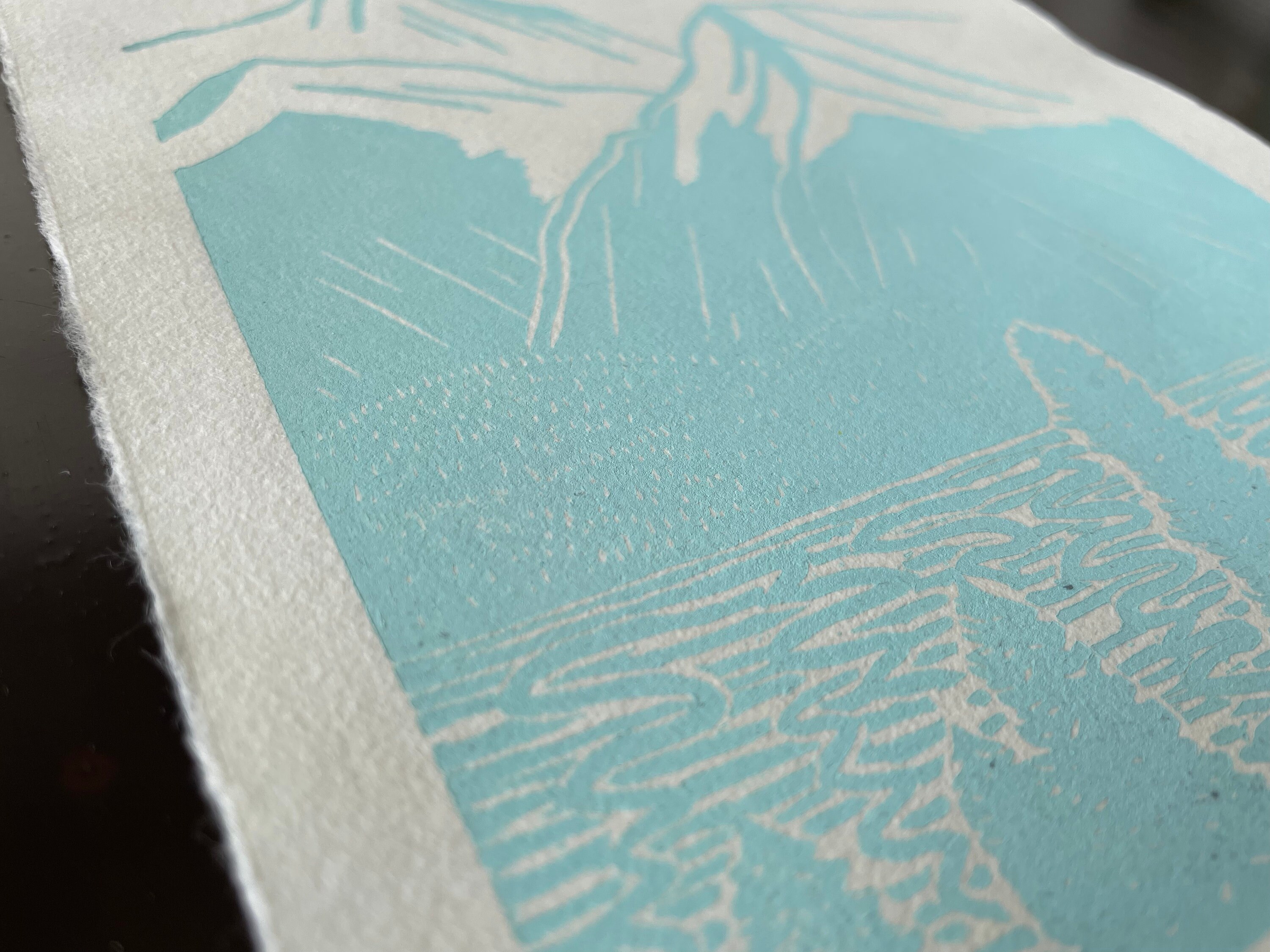 Linocut Print, Relief Print, Handmade, Mountain Scene, Artwork - Etsy