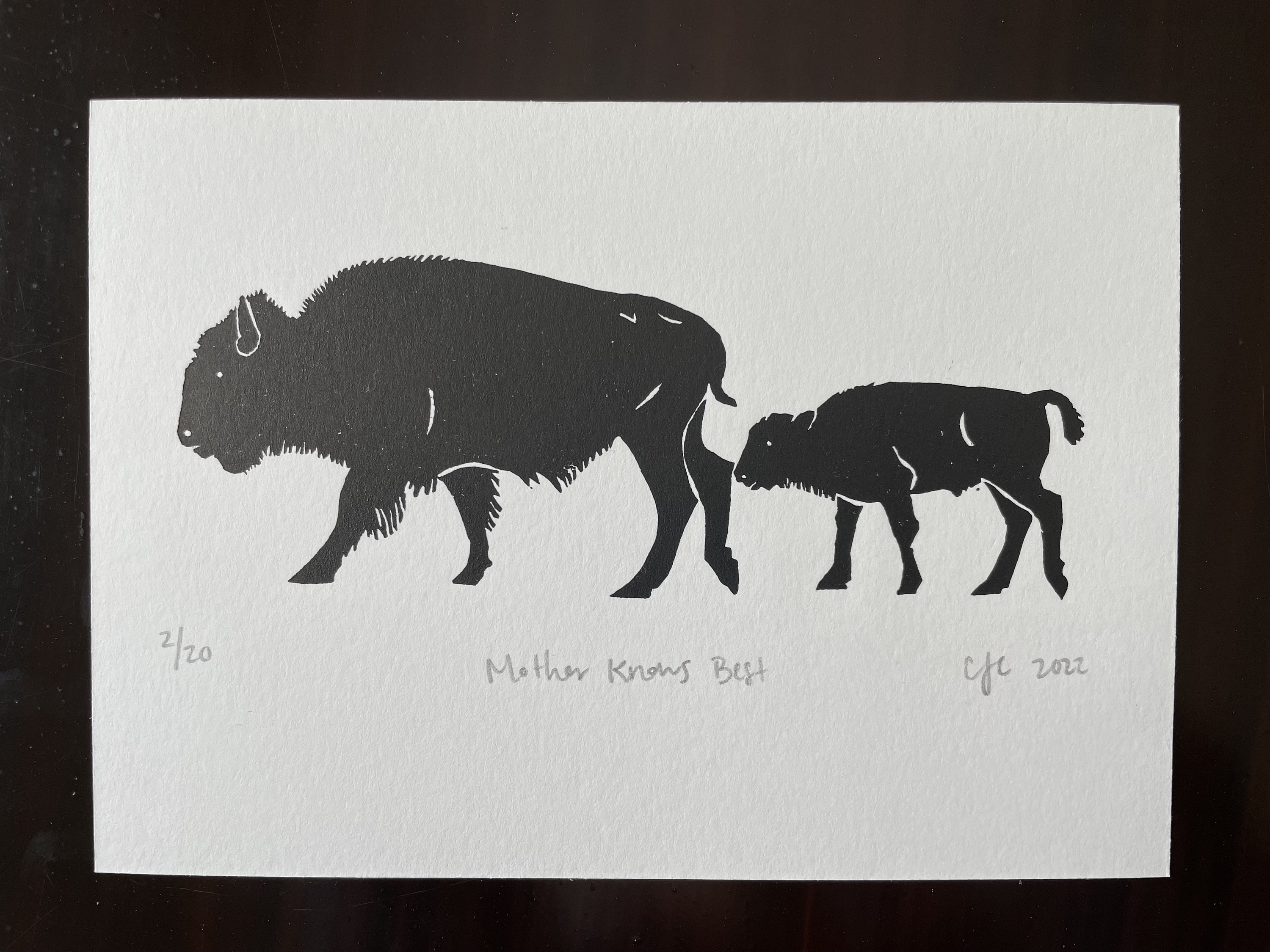 Bison Linocut Print, Relief Print, Handmade, Artwork - Etsy