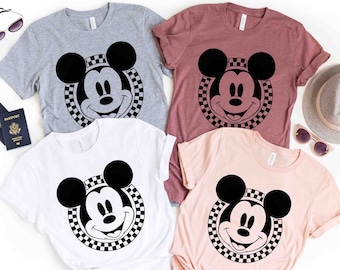 Mickey Mouse Checkered Circle Svg - Etsy