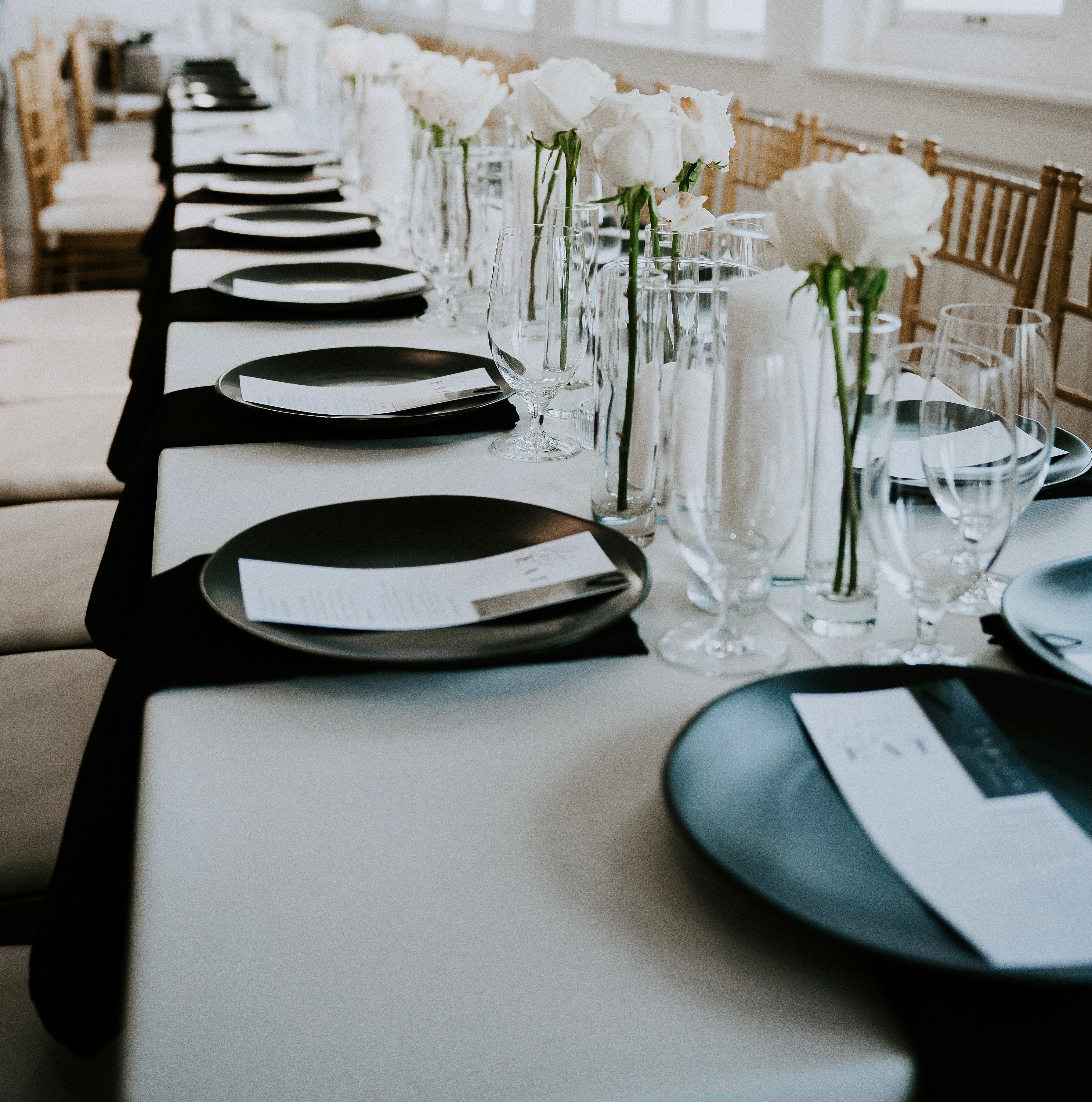 Modern Black and White Wedding Reception Dinner Menu Template, INSTANT ...