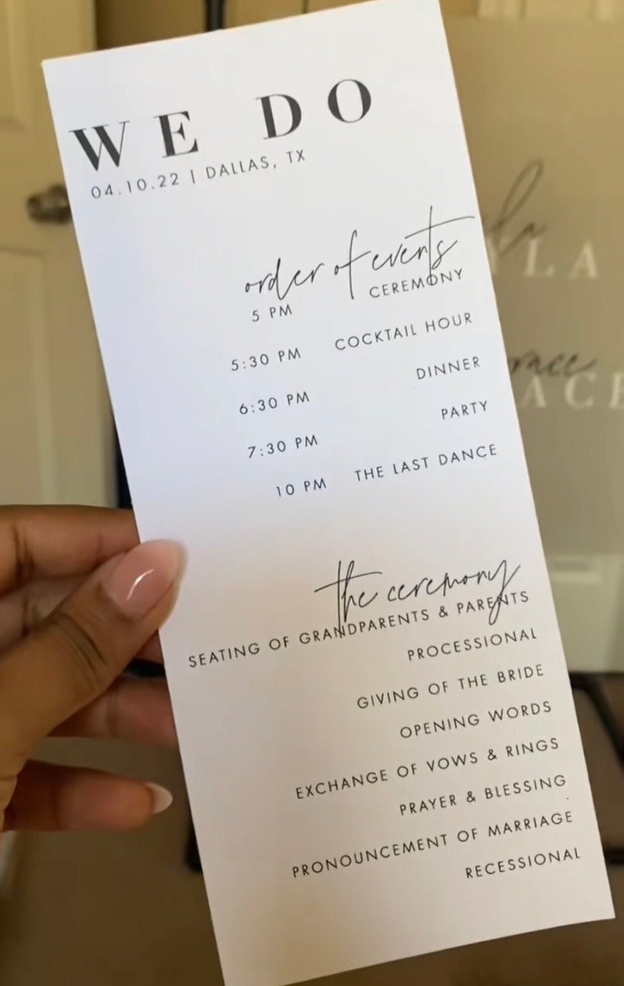 Modern Black and White Wedding Ceremony Program Template - Etsy