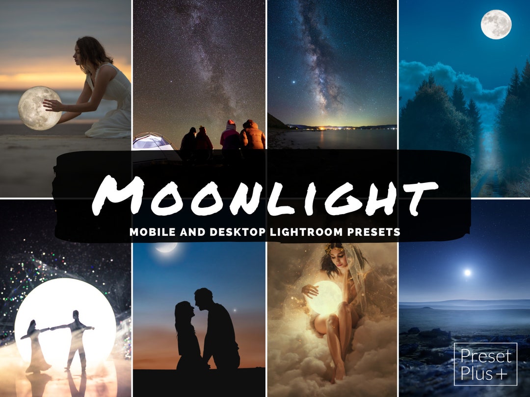 10 Moonlight Mobile and Desktop Lightroom Presets. Dark & Moody Filters ...