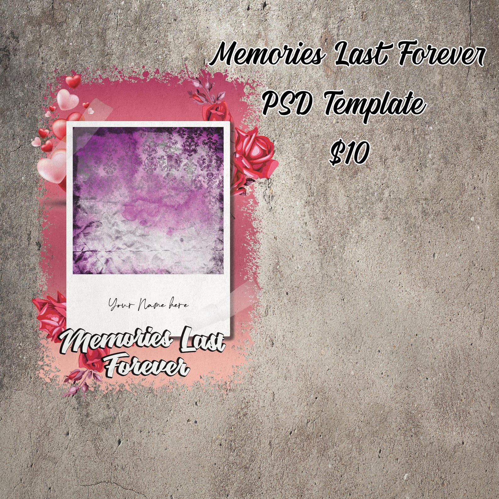 Memories Last Forever PSD Template - Etsy