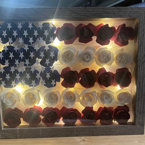 American Flag Shadow Box Frame - Etsy