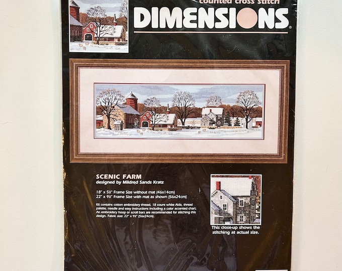 Dimensions scenic Farm Counted Cross Stitch Kit 1997 3841 NOS - Etsy