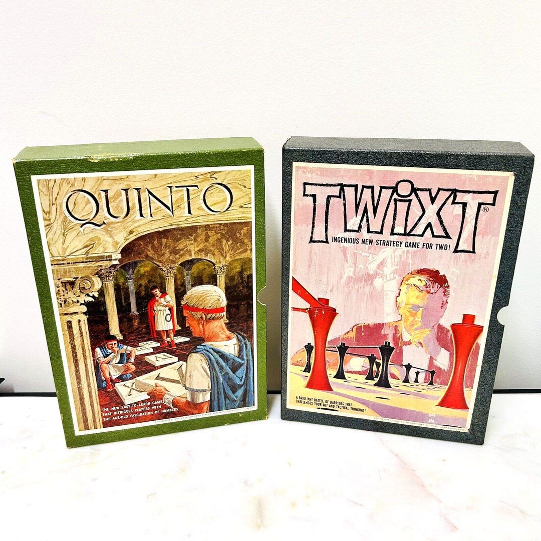 Lot of 2 Bookshelf Board Game Quinto Twix 1960s Strategy Games Complete ...