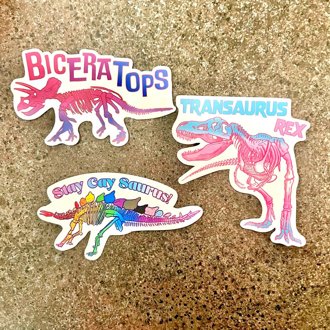 LGBTQ Pride Dinosaur Stickers - Etsy