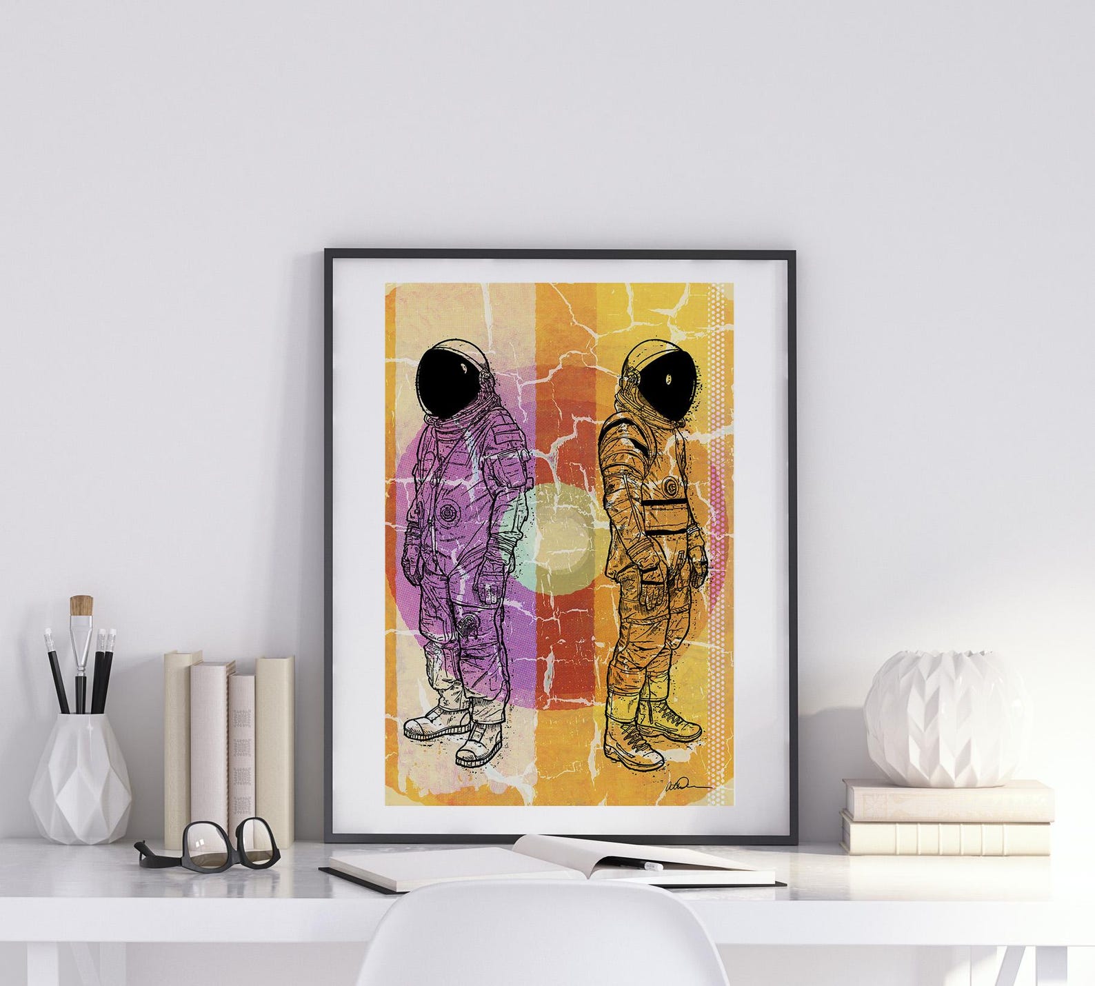 Spacemen Art Print: Abstract Space Illustration (8.5” X 11”) - Etsy