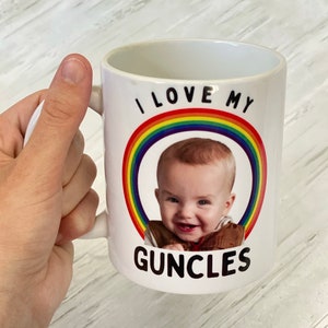 Personalized Photo Mug, Custom Picture Face Mug, Guncle Gift, I Love My ...