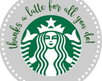 Printable Latte Thank You Tags, Teacher Gift Tags, Coffee Thank You Tag ...
