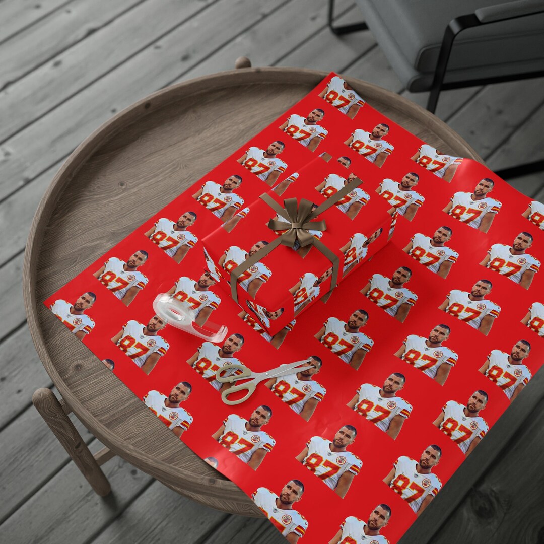 Travis Kelce Wrapping Paper: Kansas City Chiefs Gift Wrap - Etsy