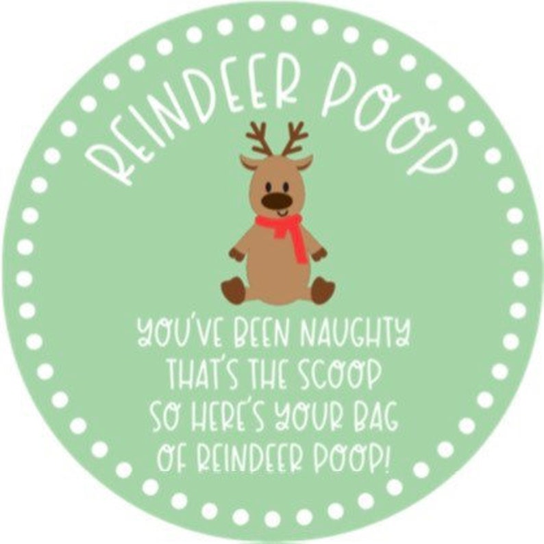 Reindeer Poop Favor Tag: Christmas Treat Bag (instant Download) - Etsy