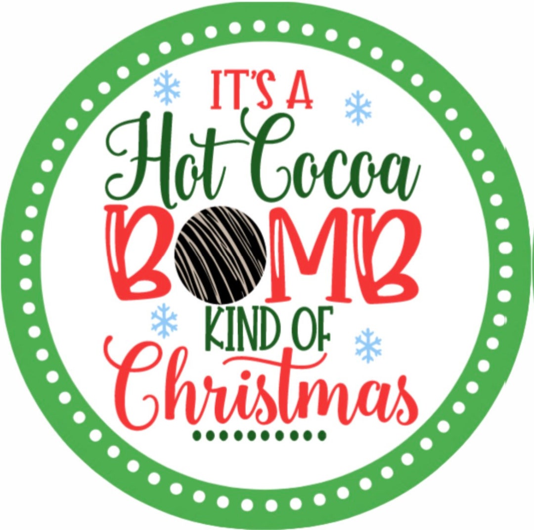 Printable Hot Cocoa Bomb Tag or Sticker, Christmas Hot Cocoa Bomb Tag ...