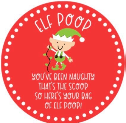 Elf Poop, Elf Poop Favor Tag, Christmas Treat Bag, Elf Poop School Gift ...