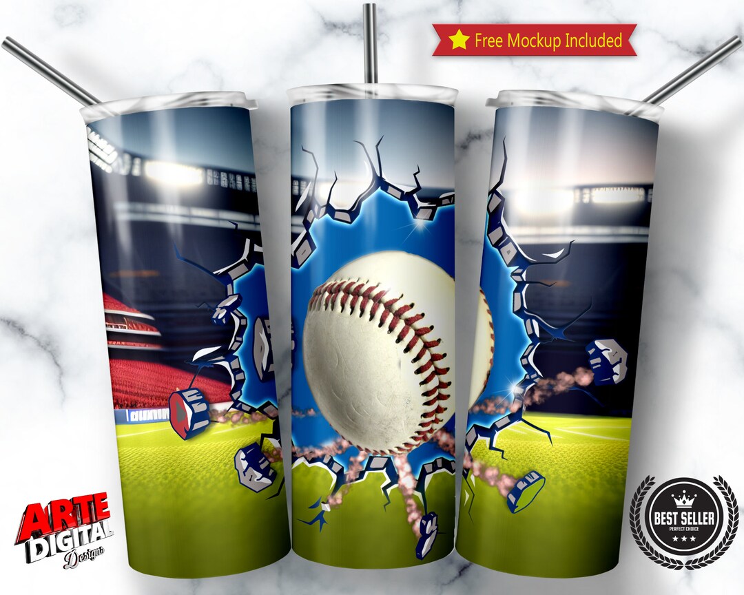 Baseball Tumbler Design, Sporty Digital Tumbler 20oz, Tumbler PNG ...