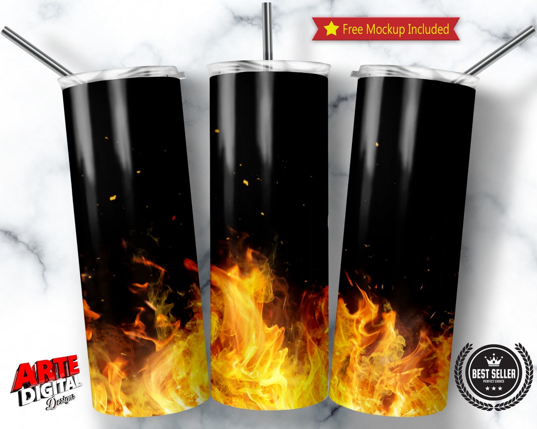 Fire Flames Tumbler 20oz SKINNY TUMBLER Straight Wrap 1 PNG File - Etsy