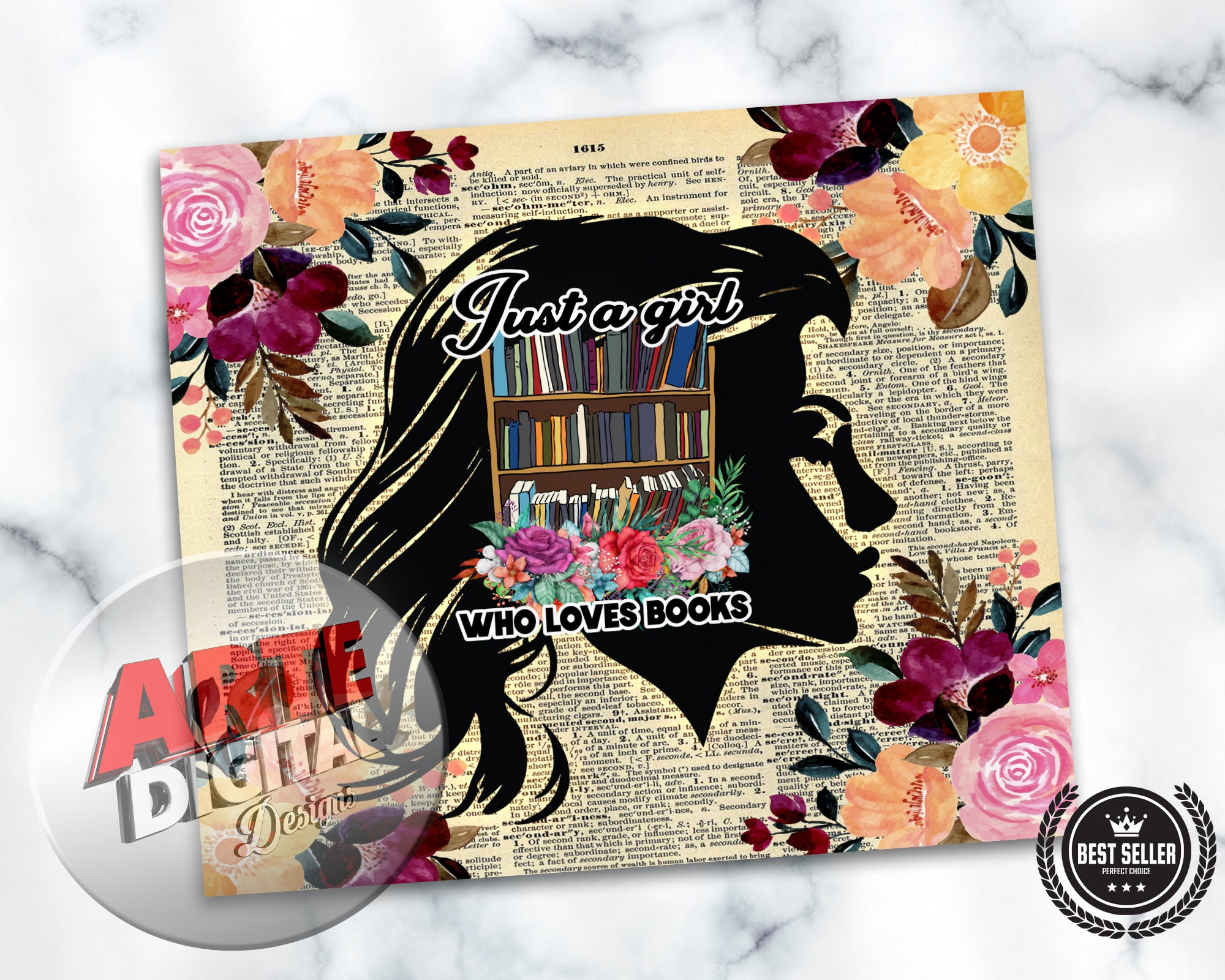 Library Love 20oz Straight Tumbler Wrap, Books, Reading, Sublimation ...