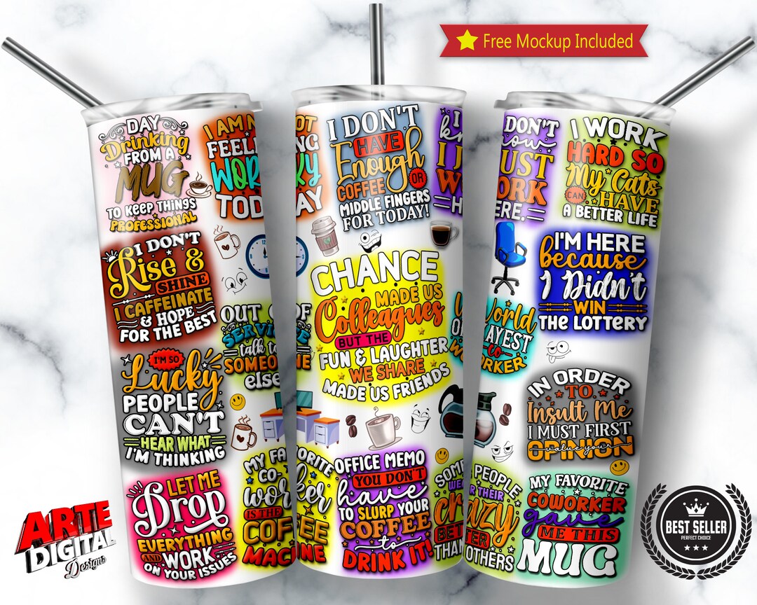 Funny Office Tumbler Wrap, 20oz Skinny Tumbler Sublimation Design, PNG ...