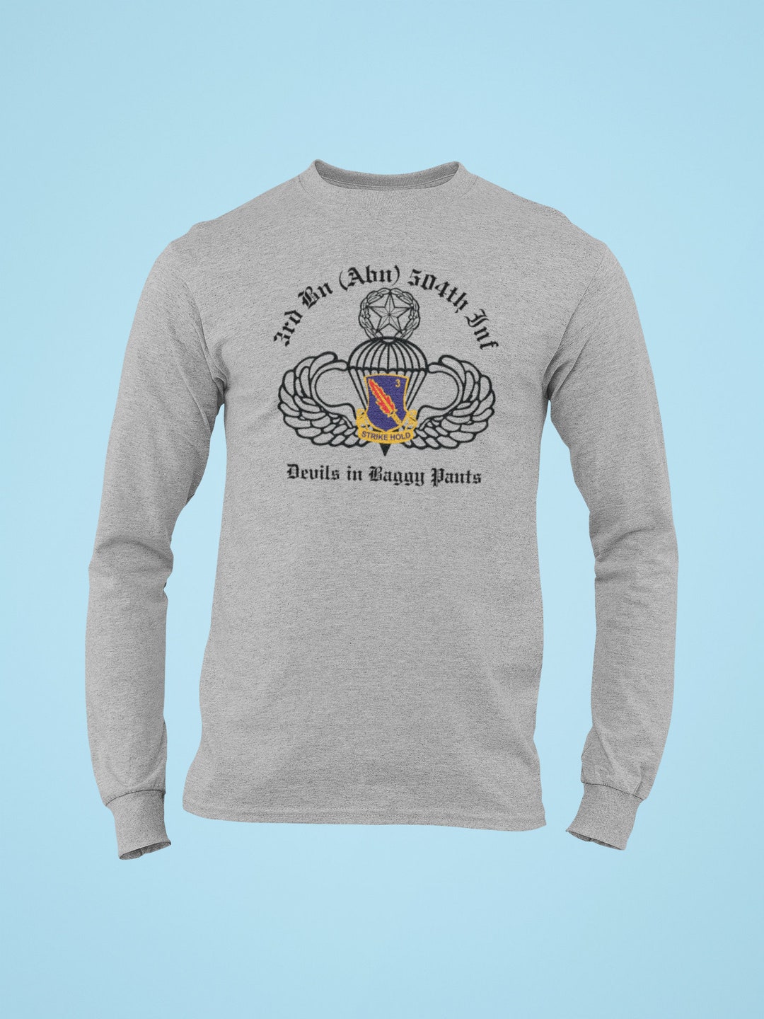3-504 PIR Blue Devils PT Long Sleeve T-shirt - US Army 82nd Airborne ...