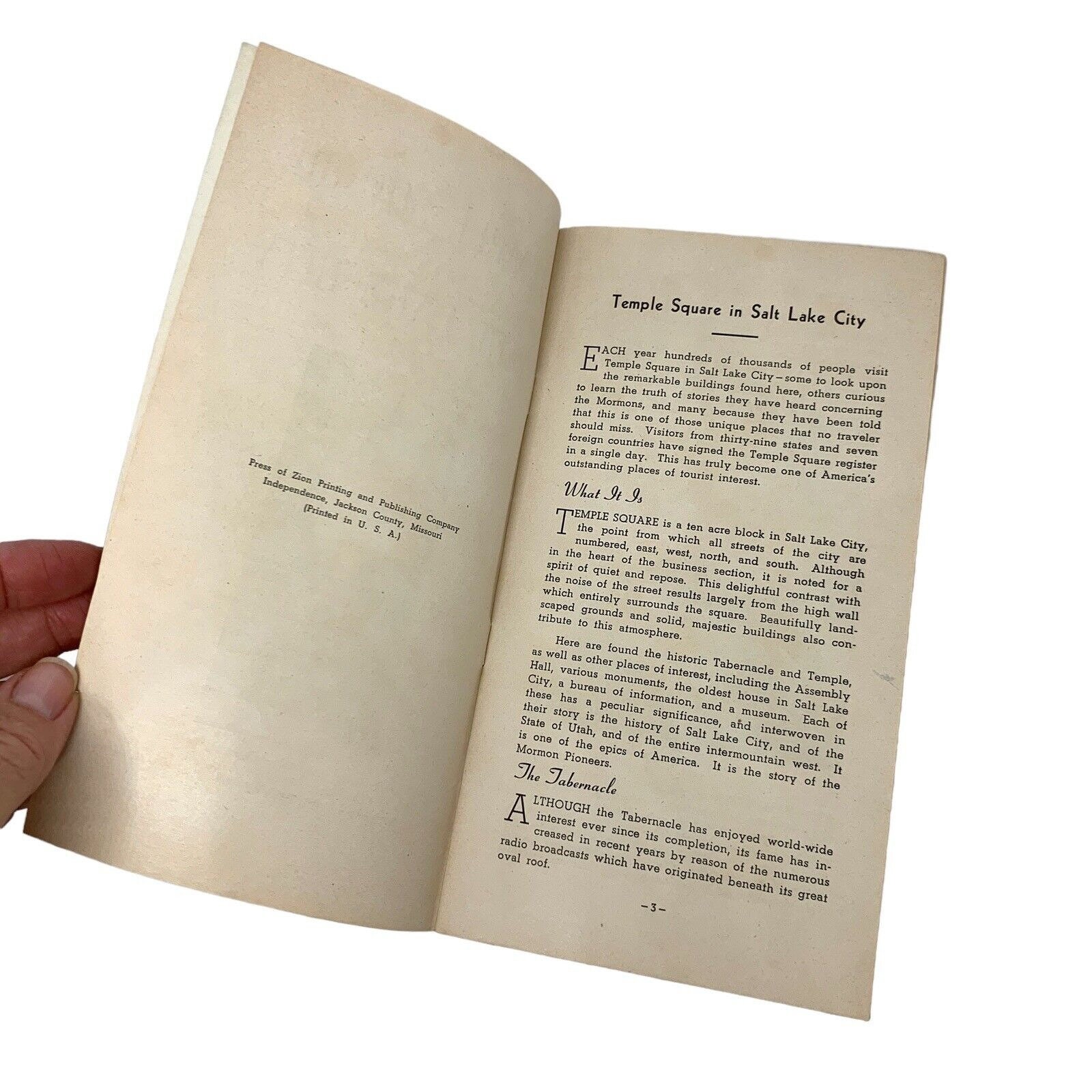 3 VTG Temple Square Joseph Smith Salt Lake City Utah Mormon Booklets ...