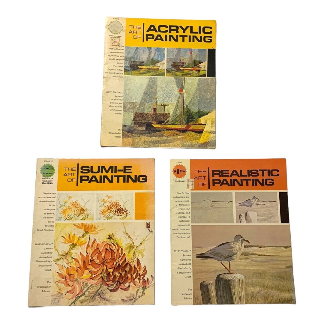 3 the Art of Acrylic Sumi & Realistic Painting Books Grumbacher Library ...