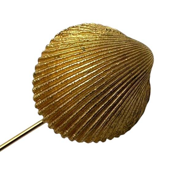 Crown Trifari Seashell Clam Shell 1960's Bright Gold … - Gem