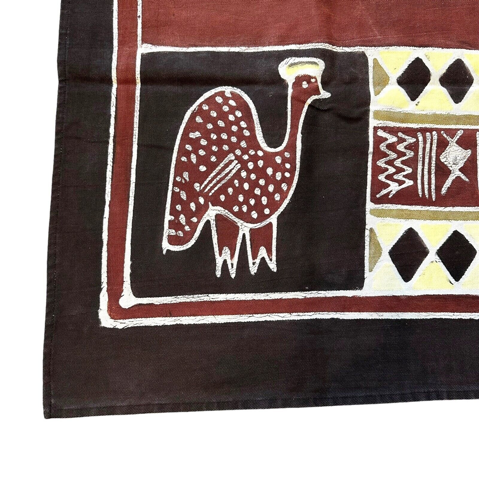 African Hand Painted Batik Decor Wall Hanging Fabric Table Cover ...