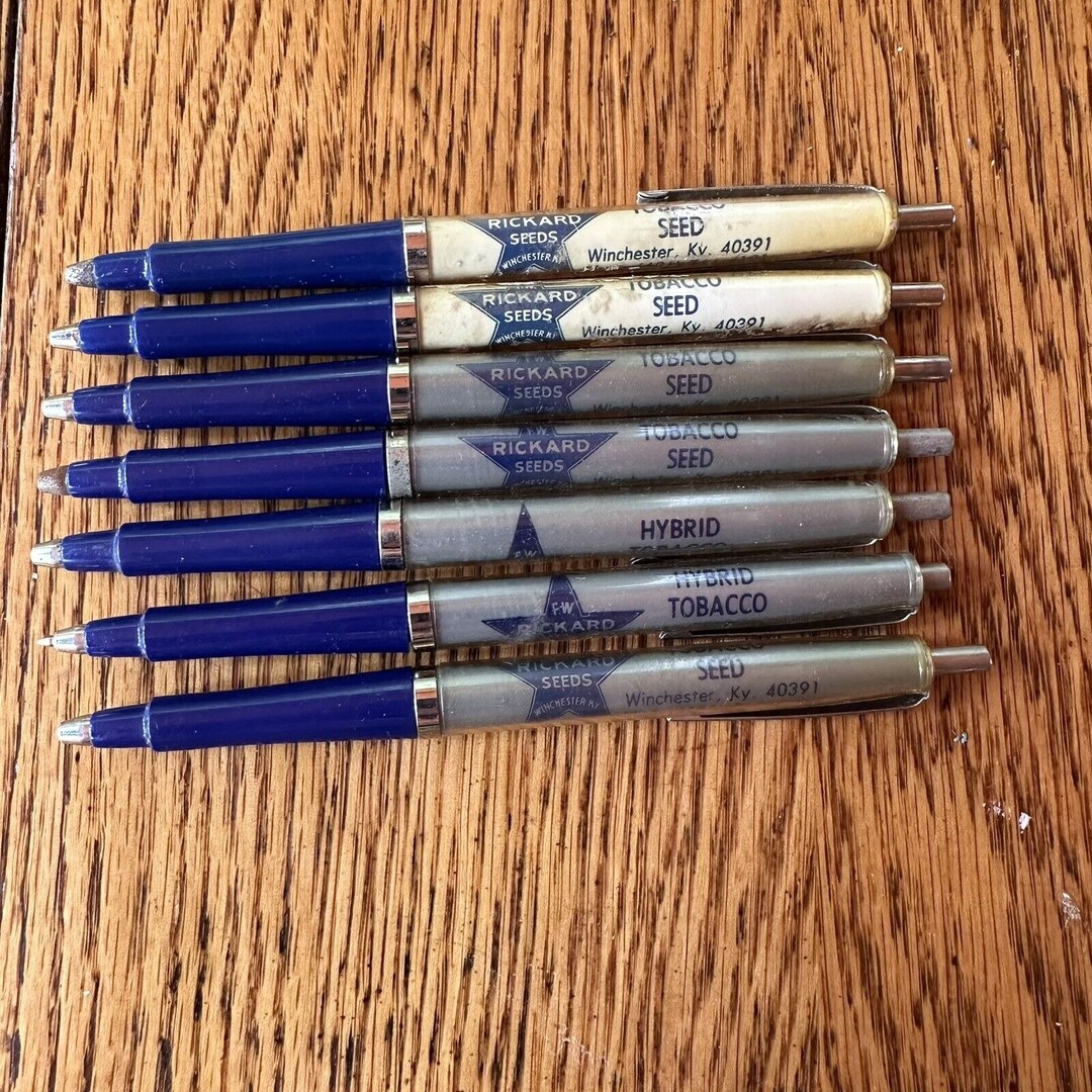 Vtg Rickard Seeds Hybrid Tobacco Seed Ink Pens Lot 7 Winchester KY ...