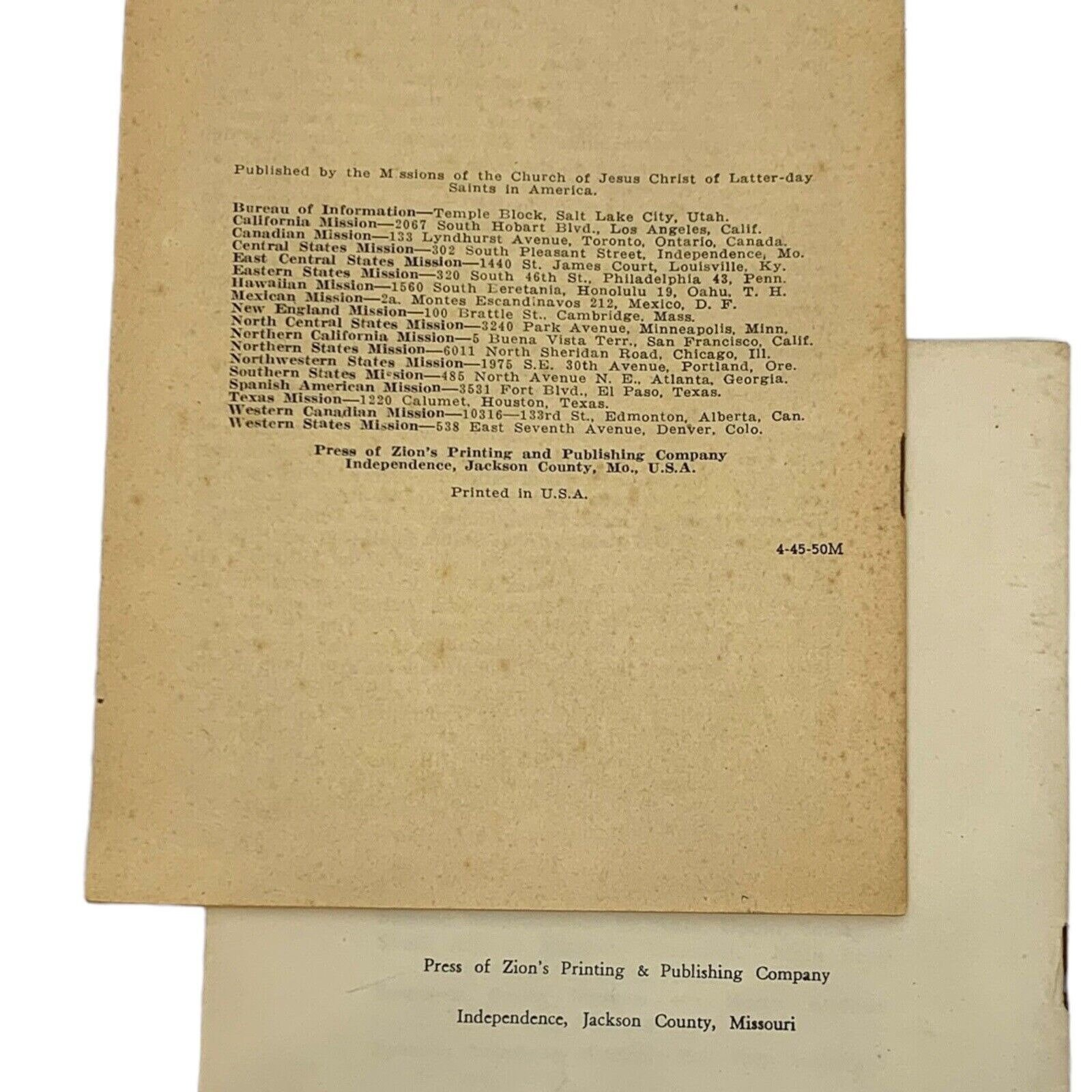 3 VTG Temple Square Joseph Smith Salt Lake City Utah Mormon Booklets ...