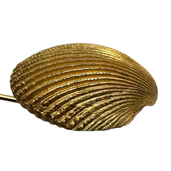 Crown Trifari Seashell Clam Shell 1960's Bright Gold … - Gem