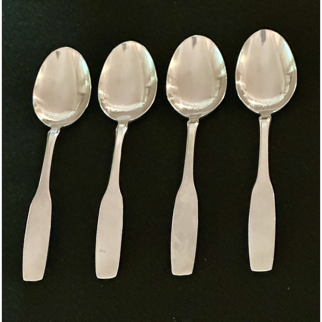 Paul Revere Oneida Soup / Place Oval Spoons Set 4 Stainless Flatware ...