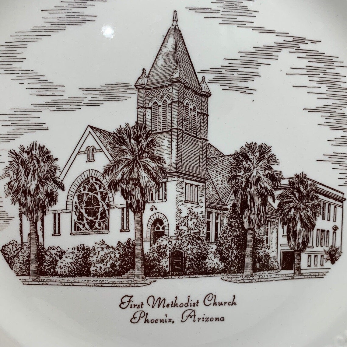 Phoenix Arizona AZ First Methodist Church Plate 10” Commemorative Homer ...