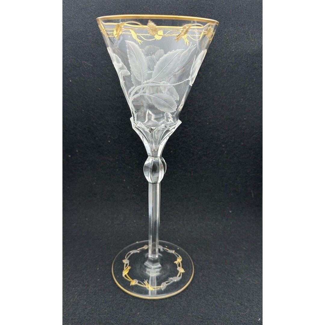 Moser Paula Red Wine Glass Stemware Goblet 10 1/4 Inches, Intaglio ...