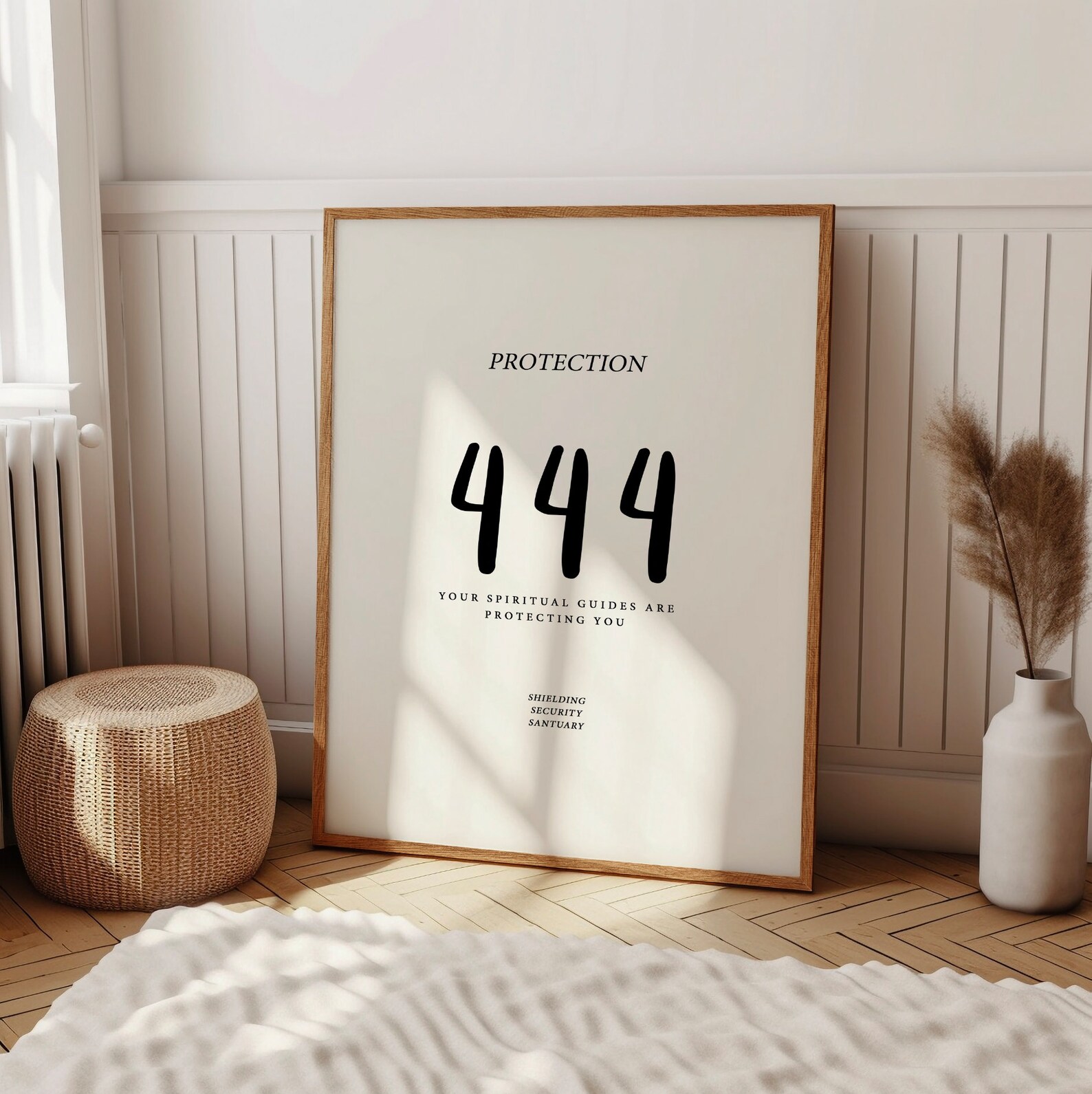 444 Protection Angel Numbers Digital Poster, Digital Wall Art, Dorm ...