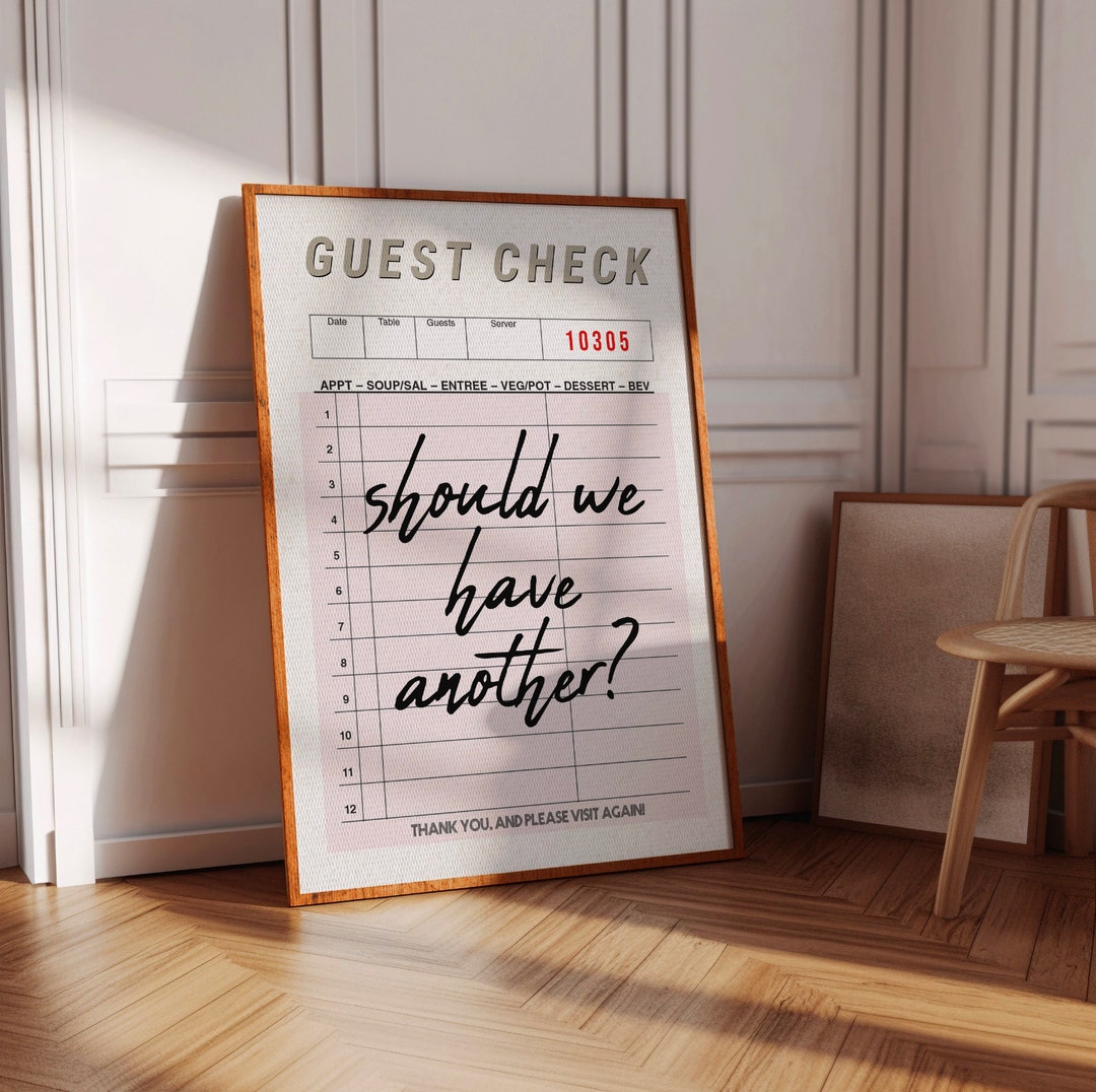Should We Have Another Guest Check Wall Art, DIGITAL, Morning Vibe ...
