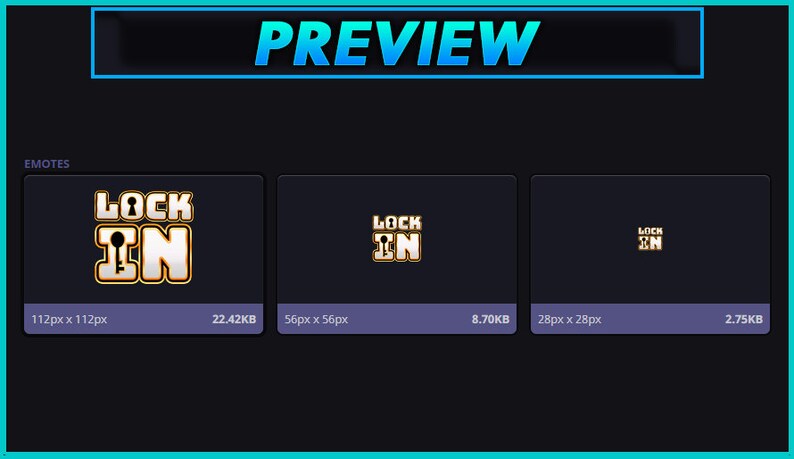 Twitch Lock in Emotes | Etsy