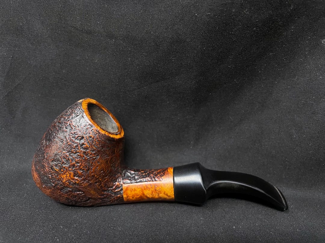 Danish Estates: Bari WIKING Sandblast Bent Volcano Handmade 9mm Tobacco ...