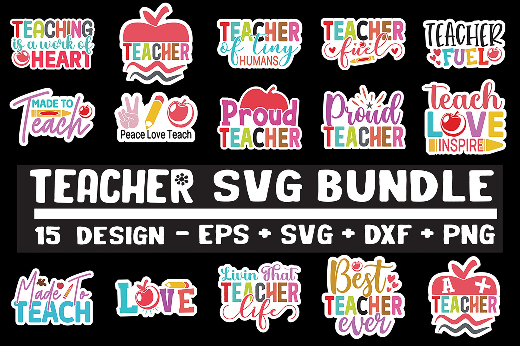 Teacher Sticker SVG Bundle: Back to School Decals (digital Files) - Etsy