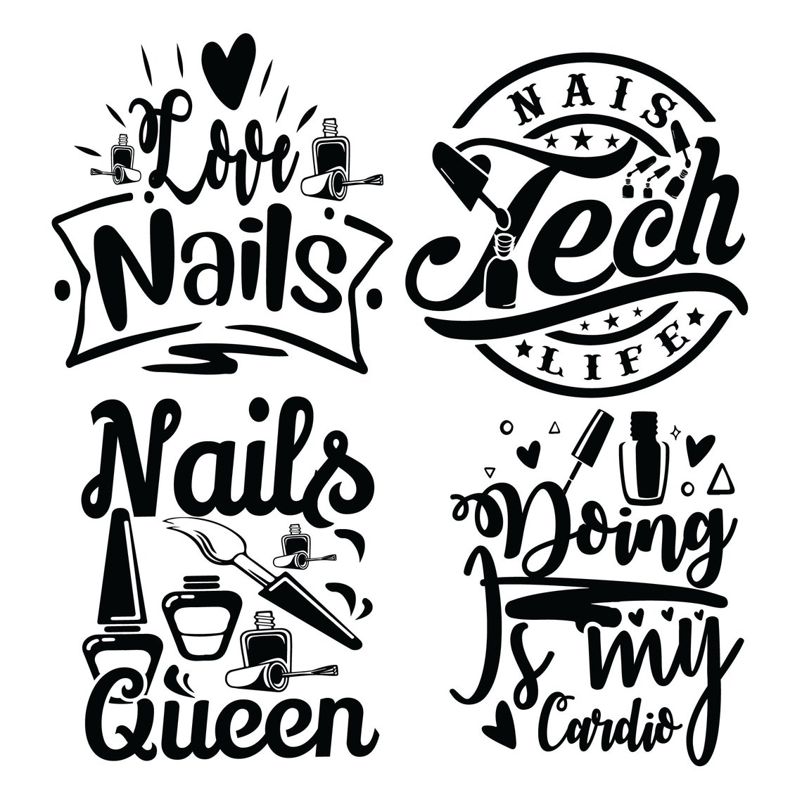 Nail Tech SVG Bundle, Nail Svg, Nail Polish, Printable Vector Clip Art ...